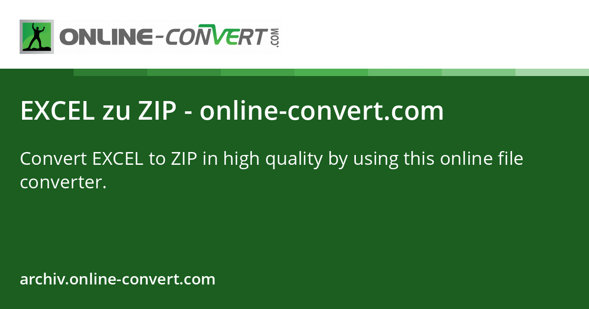 EXCEL bis ZIP - online-convert.com